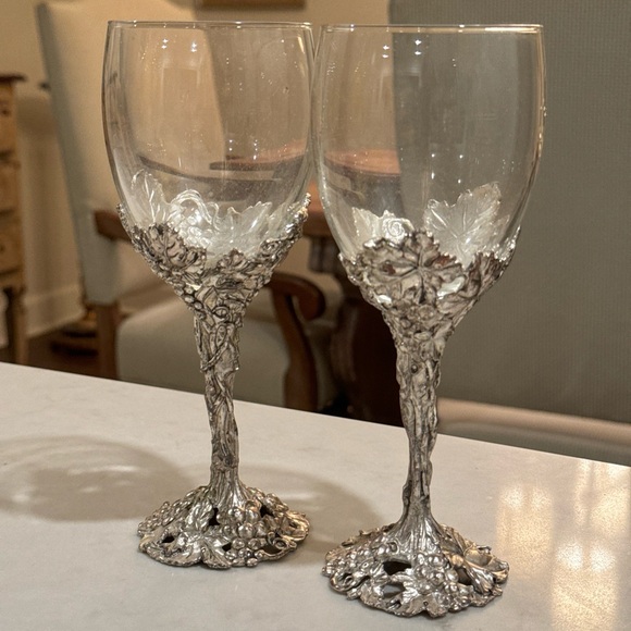 Arthur Court | Dining | Arthur Court Grapes Pewter Gobletswine Glasses ...